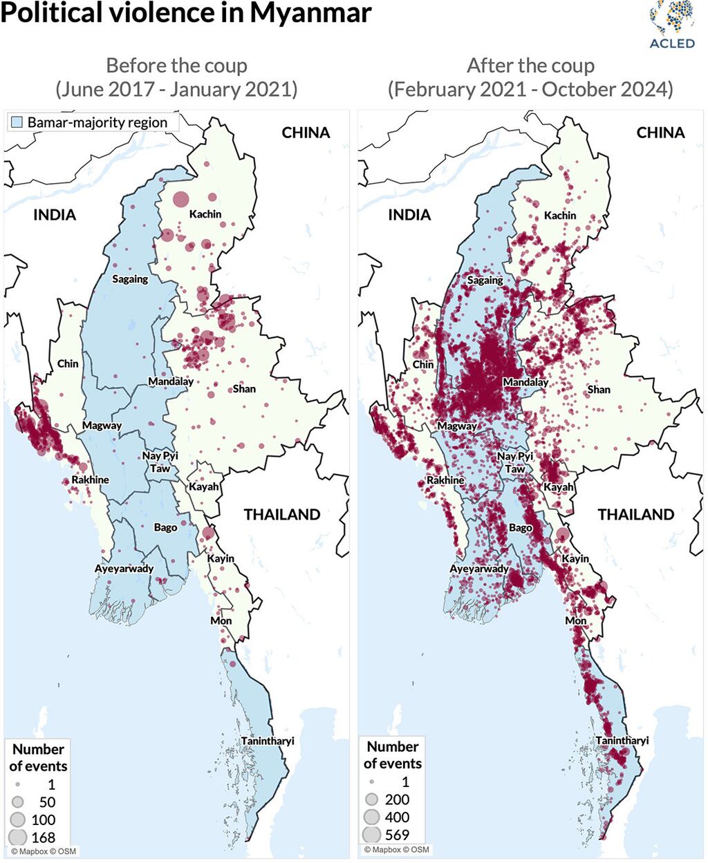 After 2024 setbacks, junta forces now control less than half of Myanmar ...