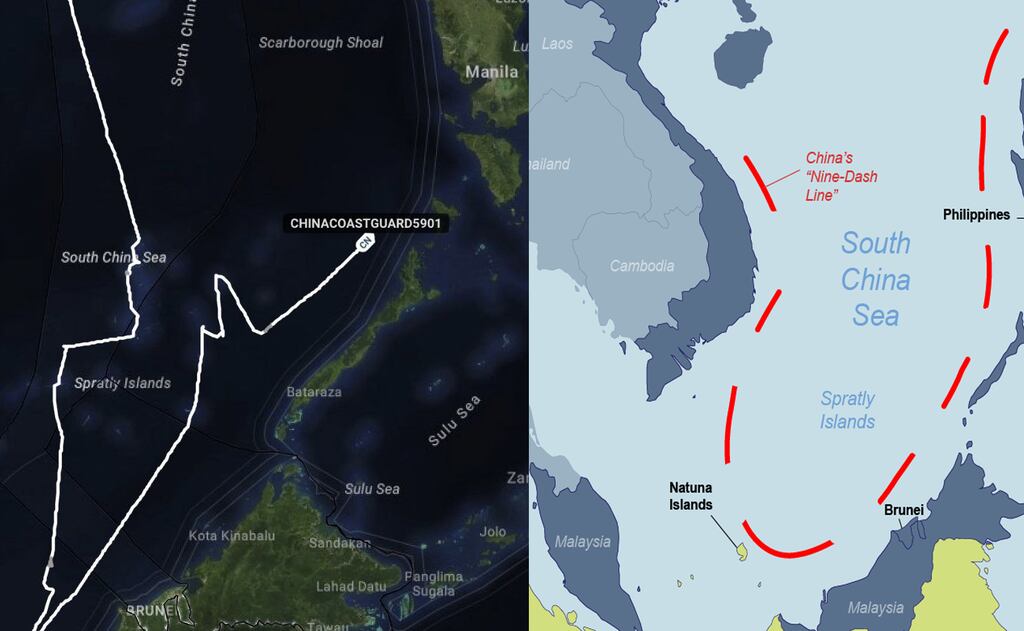 Chinese ‘monster’ ship reinforces nine-dash line in South China Sea ...