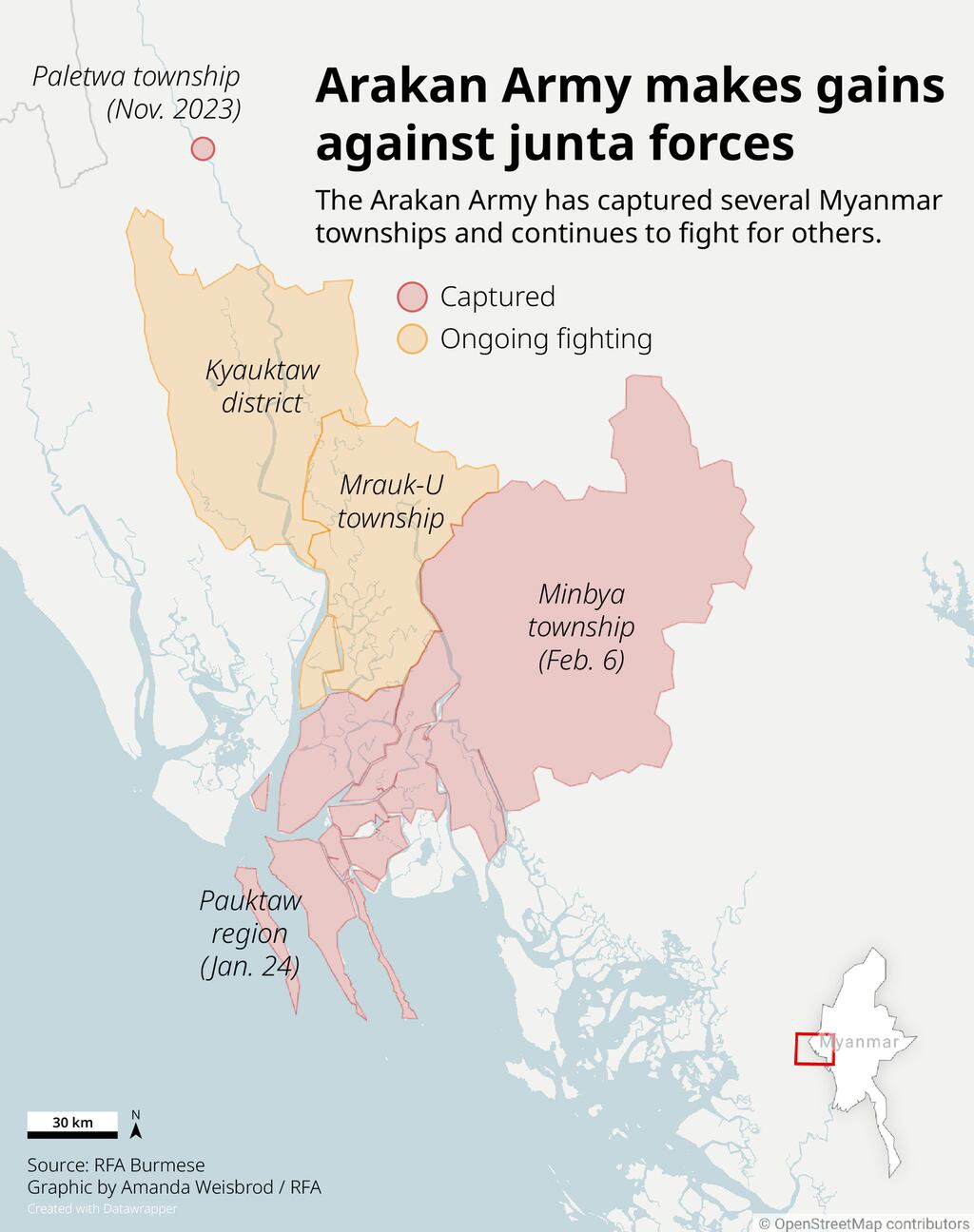 Arakan Army captures two junta battalions in Rakhine state – Radio Free ...