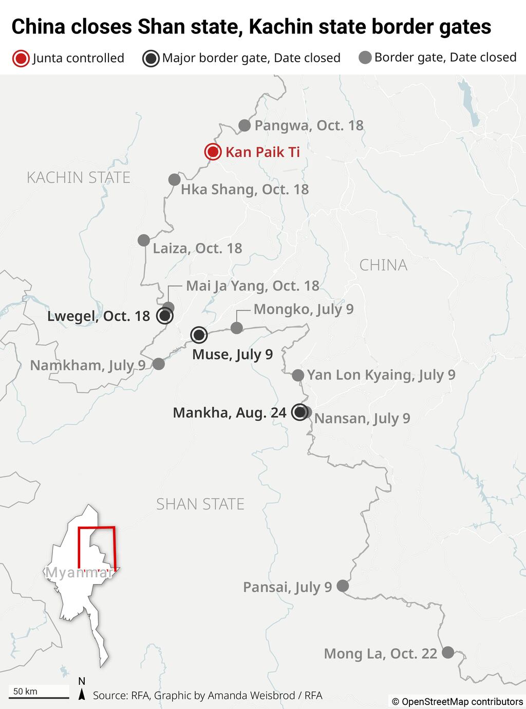 China border restrictions prompts pricing surge in Myanmar – Radio Free ...
