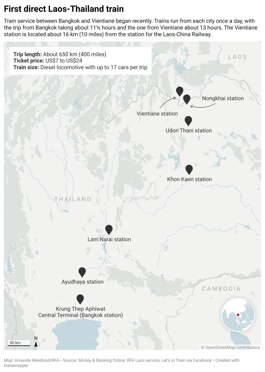 Laos, Thailand mark first direct passenger train between Bangkok, Vientiane – Radio Free Asia